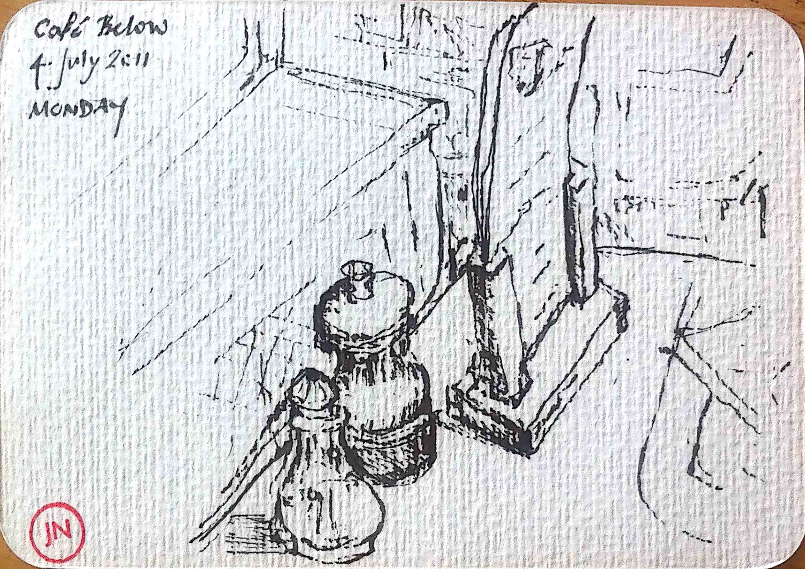 Café Below, salt and pepper and menu – Jane Northcote